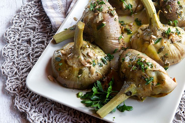 Roman Style Artichokes {Carciofi alla Romana} | Italian Food Forever